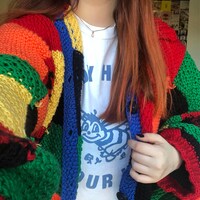 Harry Styles Inspired Cardigan Colour Block Patchwork - Etsy Canada