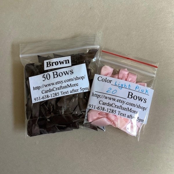 100 Bows, Color Choice, Sewing, Pretied,satin Bows, Peach, Navy, Green ...