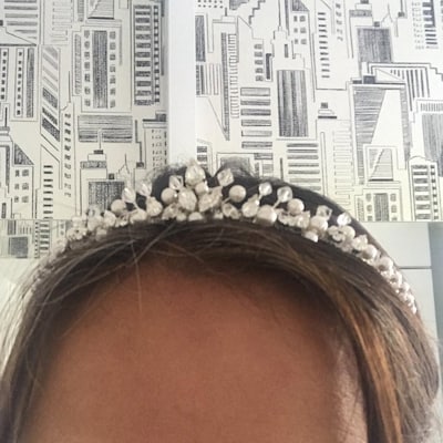 Bridal Forehead Headpiece. Silver Brow Band Made With Swarovski Crystal ...