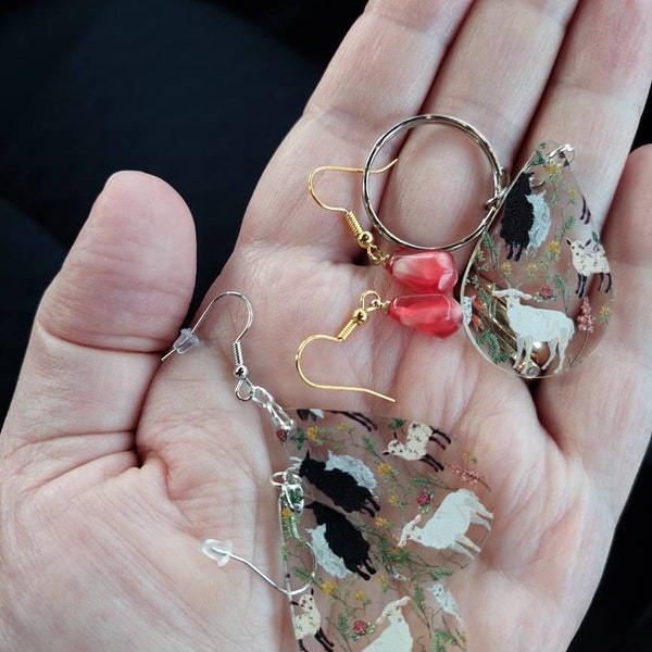 Goat Earrings: Laser Cut Acrylic Goats, Baby Goats, Kids, Farm, Animals ...