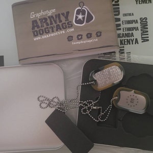 Steel US Army Dog Tag ID Set Personalised & Embossed With - Etsy