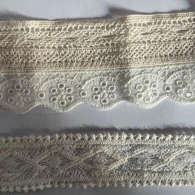 Ecru Cotton Crochet Lace Trim, Insertion Lace - Etsy