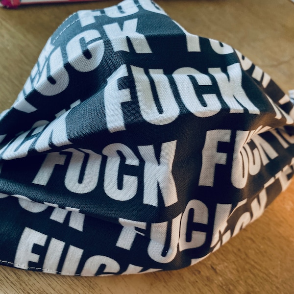 Profanity Fabric - F-word White Block Text on Black Punk Rude Funny ...