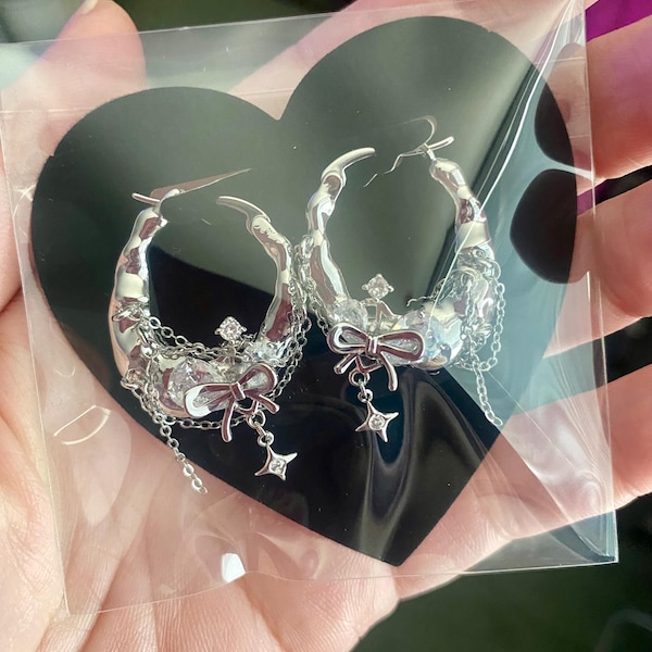 Y2K Star Hoops Grunge Purple Star Hoop Earrings Fairycore Hoop Earring ...