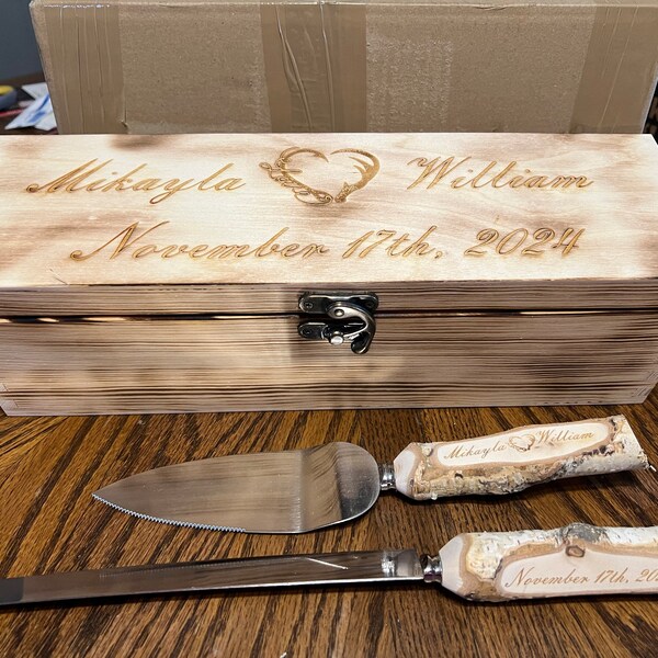 Rustic Cake Server, Wedding Cake Set, Rustic Wedding Personalized ...