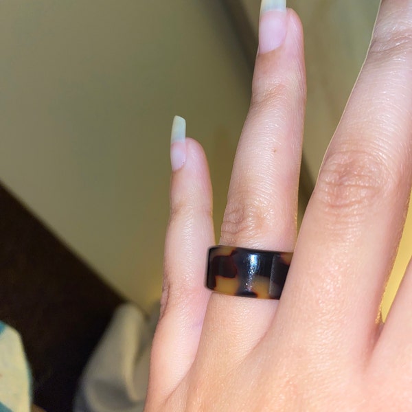 Jolie Tortoise Shell Ring, Classic Tortoise Ring, Resin Ring, Acetate ...