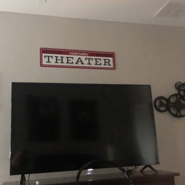 Theater Sign, Personalized Family Name Sign, Man Cave Sign, Custom ...