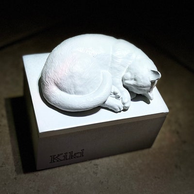 Custom Cat Urn With Sleeping Cat Statue Cover. - Etsy