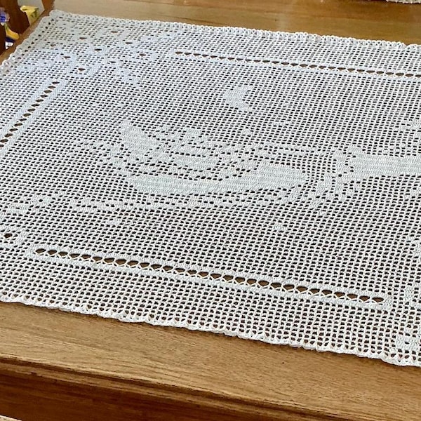Dove Filet Crochet Doily Afghan Wall Hanging Pattern Item 985 - Etsy