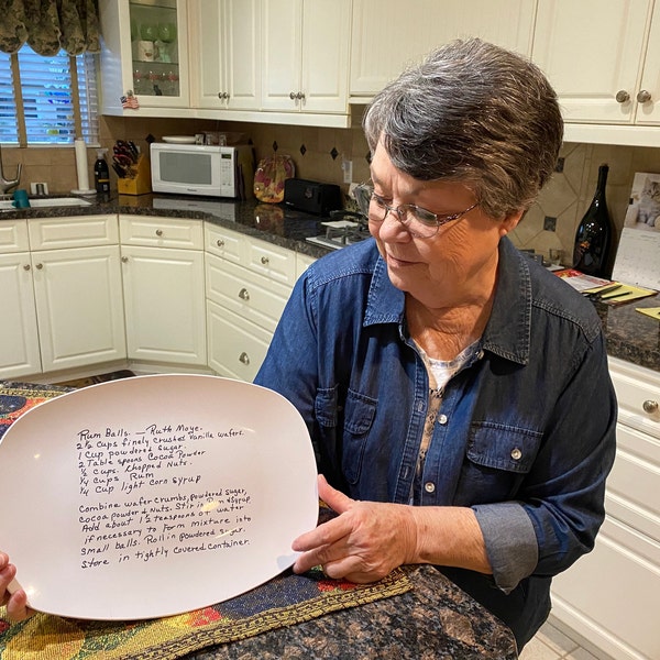 Custom Recipe Plate - Handwritten Recipe Platter - Recipe on Platter ...