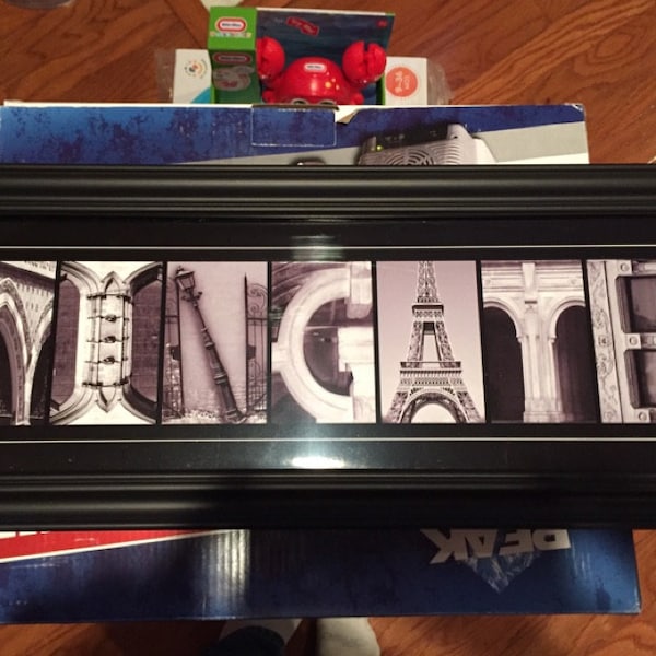 Your Name or Words in Architecture FRAMED 10" X 20" Personalized Art ...