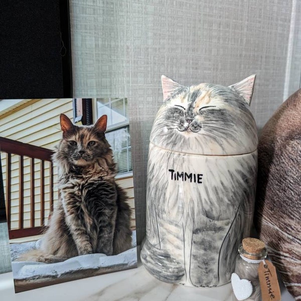 Personalized Cat Urn With Semi-spherical Cover, With Name or Without ...