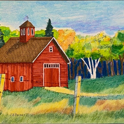 Old Rural Path Stone Wall Scene Coloring Pages W/instructions for 5x7 ...