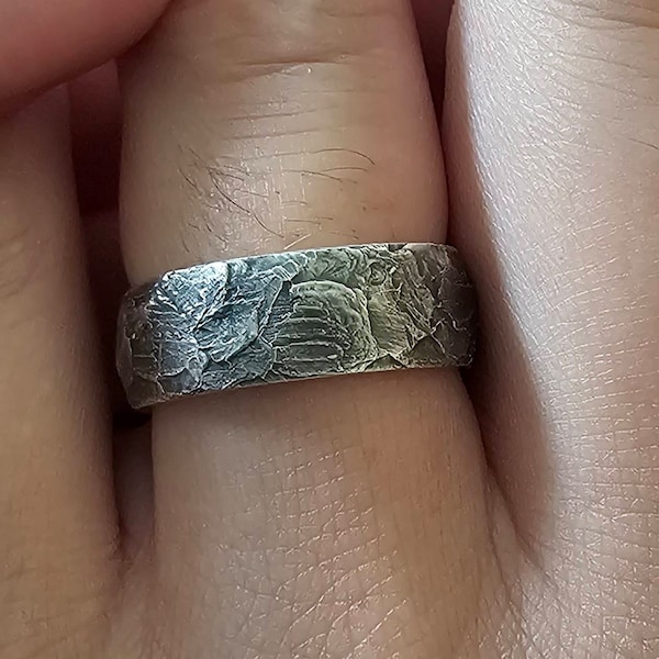 Skateboard Ring Gray Wooden Ring Wooden Bands Wood Ring Gray Black ...