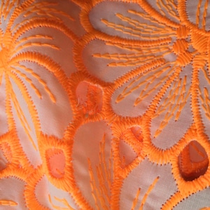 Eyelet Embroidery on White Cotton Voile Low-cost Fabric Embroidered ...