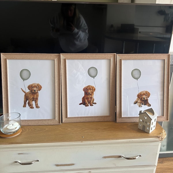 GOLDEN RETRIEVER Numbers Poster. Boys Puppy Nursery Decor. Dog Nursery ...