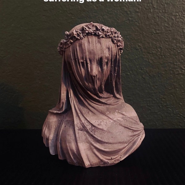 Veiled Lady Mourning Bust Cement Statue - Etsy