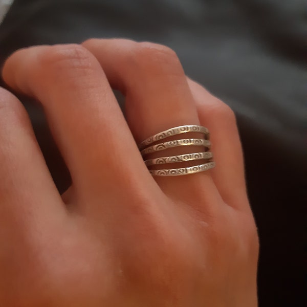 Sterling Silver Connected Stacking Rings, Set of 4 Linked Rings ...
