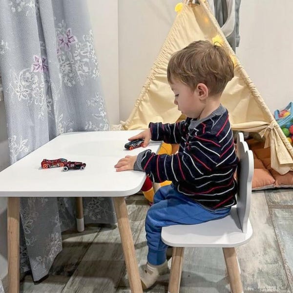 Kids White Wooden Table Cloud Table Toddler Desk Luxury Study Kids ...