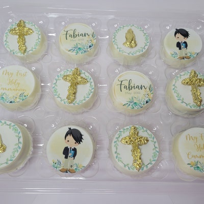 Editable First Communion Cupcake Toppers, Printable First Communion ...