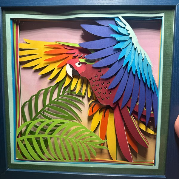 3D PARROT Svg - Shadow Box Svg -layered Cardstock Svg - for Cricut ...