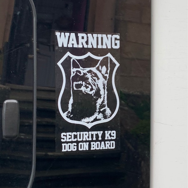 Security K9 Dog on Board - Car Window Sticker - Belgian Malinois ...