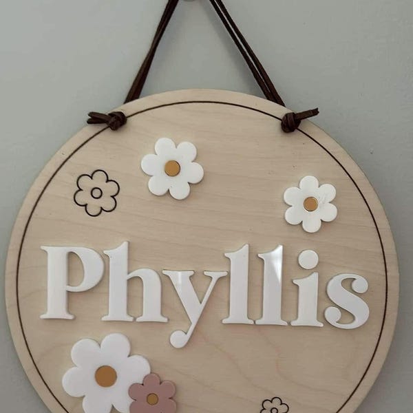 Daisy Name Sign | Daisy Bedroom Door Sign | Children's Name Sign | Name ...