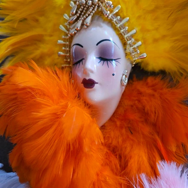 Unique Creations Small Art Deco Lady Face Mask Wall Art, Wall Hanging ...