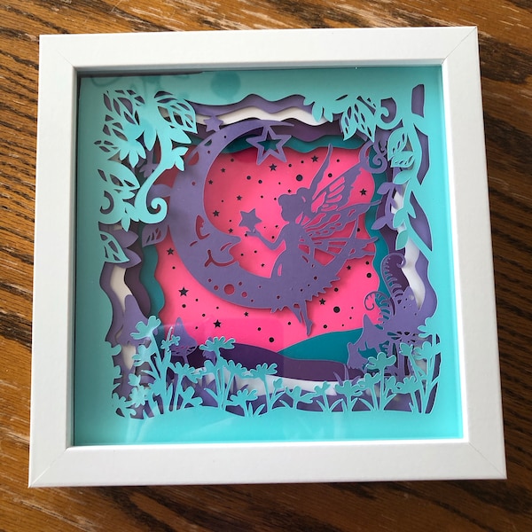 Fairy Moon Shadow Box, Lightbox SVG Paper Cut Shadow Box, Shadowbox ...