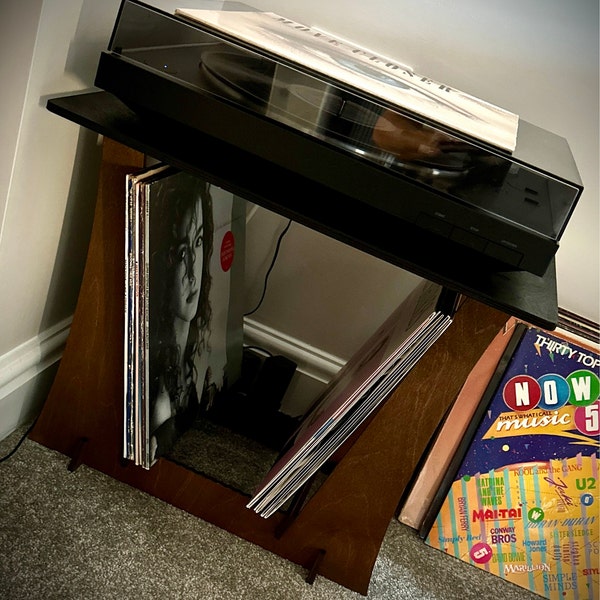 Vinyl Record Holder Turntable Stand Gramophone Stand Table Desk Record ...