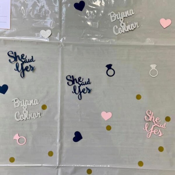 She Said Yes Confetti, Engagement Party Confetti, Bridal Confetti ...