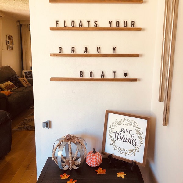 Wood Letter Ledge Set With Acrylic Letters | 5 Inch Letters | 40 Inch ...