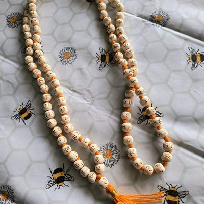 Malachite Japa Mala 108 Beads / Hand Knotted Full Mala Necklace ...