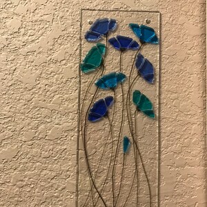 Turquoise Blue Ocean Waves Stained Glass Fused Panel in Metal - Etsy