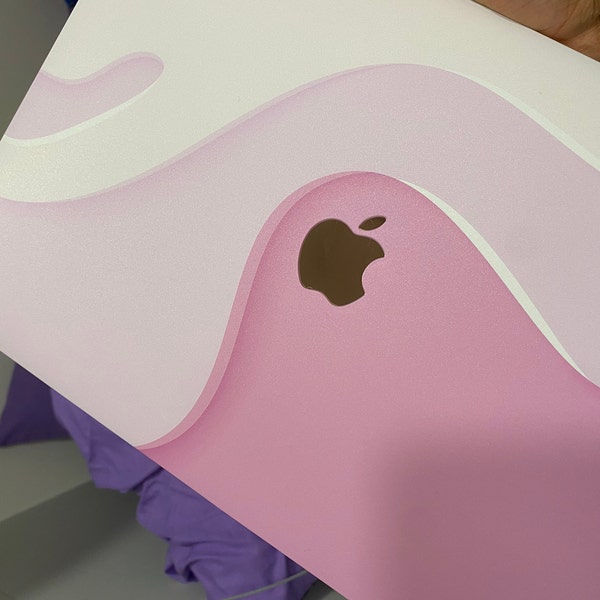 Pink Cream MacBook Shell Case Decal Cover for New MacBook M1 Pro 13 14 ...