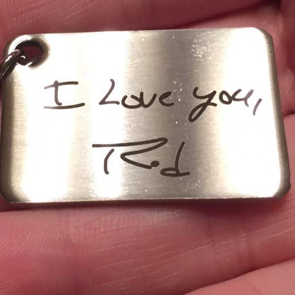 Handwritten Key Chain -your Handwritten Image, or Custom Font Text ...