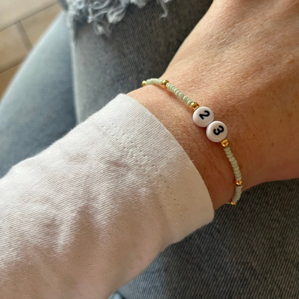 Personalised Beaded Initial Bracelet - Etsy