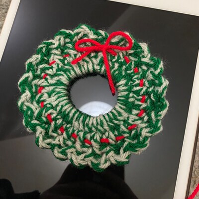 Christmas Wreath Crochet Coaster Pattern - Etsy