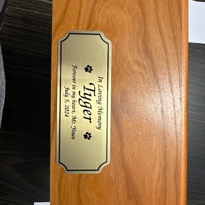 Pet Memorial Imprinted Brushed Gold Aluminum 1.5 X 4 Urn Marker Memory ...