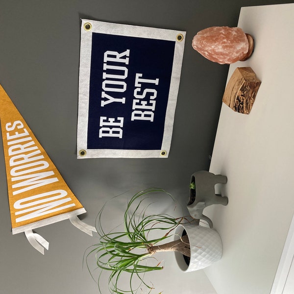 LARGE Custom FELT PENNANT | Personalized Felt Name Sign Flag | 12x24 ...