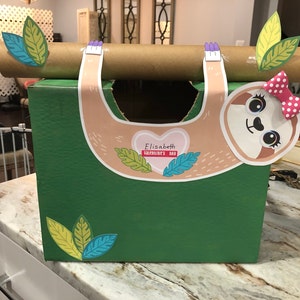 Sloth Printable Box Kit DIY Valentine Box Decor Kit for Valentine's Day ...