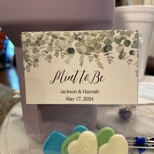 Editable Wedding Mint Favors, Mint to Be, Custom Mints, Heart Theme ...
