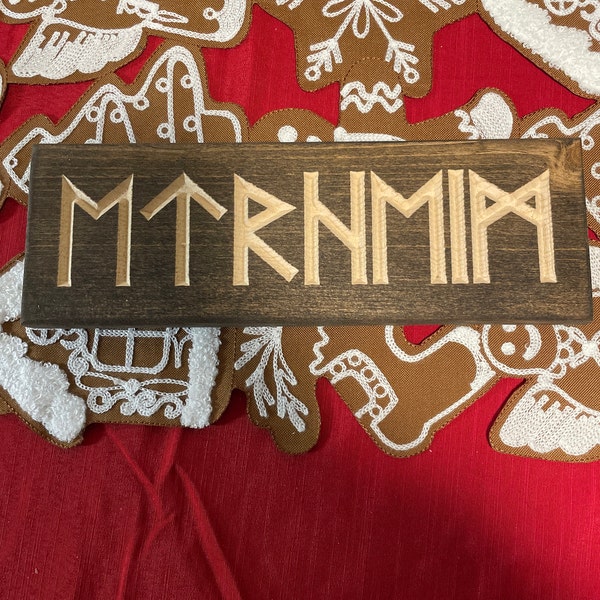 Personalized Viking Rune Name Sign, Personalized Carved Wood Nordic ...