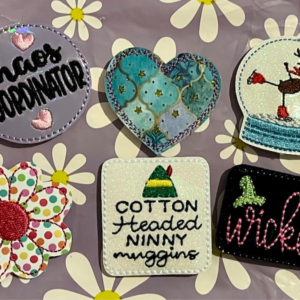 Pick 5 Badge TOPPERS, Set of 5 Interchangeable Badge Reel Toppers ...