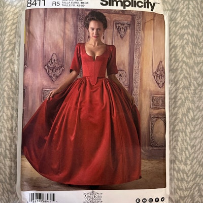 Uncut Simplicity Sewing Pattern 8411 18th Century Gown Costume Adult ...