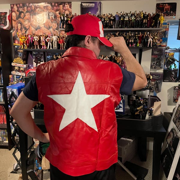 Handmade Terry Cosplay Costume, Bogard Leather Vest, Red Star FF ...