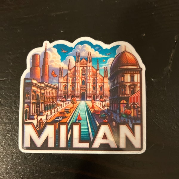 Milan Travel Sticker // Itay Decal for Suitcase, Laptop, Car or Water ...