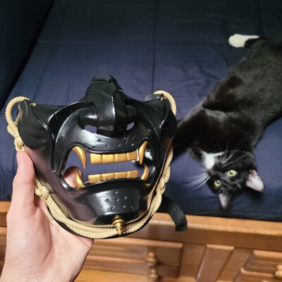 Skull Mask Full Face With Movable Jaw Black Finish - Etsy