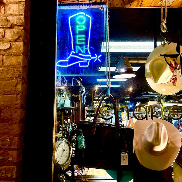 Open Cowboy Shoe Shop Display Dual Color LED Sign St6-i3892 - Etsy