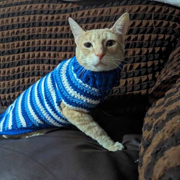Crochet Pattern for Cat, Sphynx Cat Clothes, Small Dog Sweater, Dog ...
